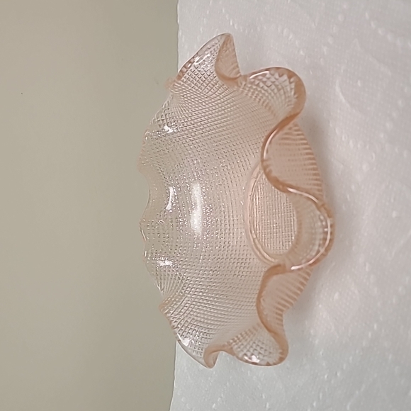 Source Unknown | Accents | Vintage Pink Fluted Depression Glass Trinket ...